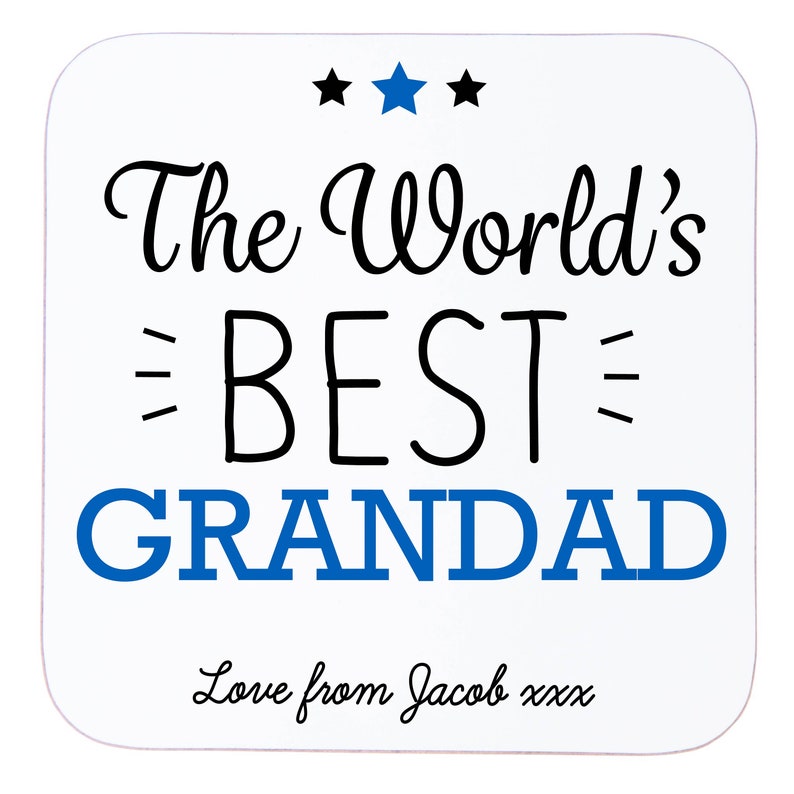 Personalised World's Best Grandad Coaster Mat From - Etsy UK