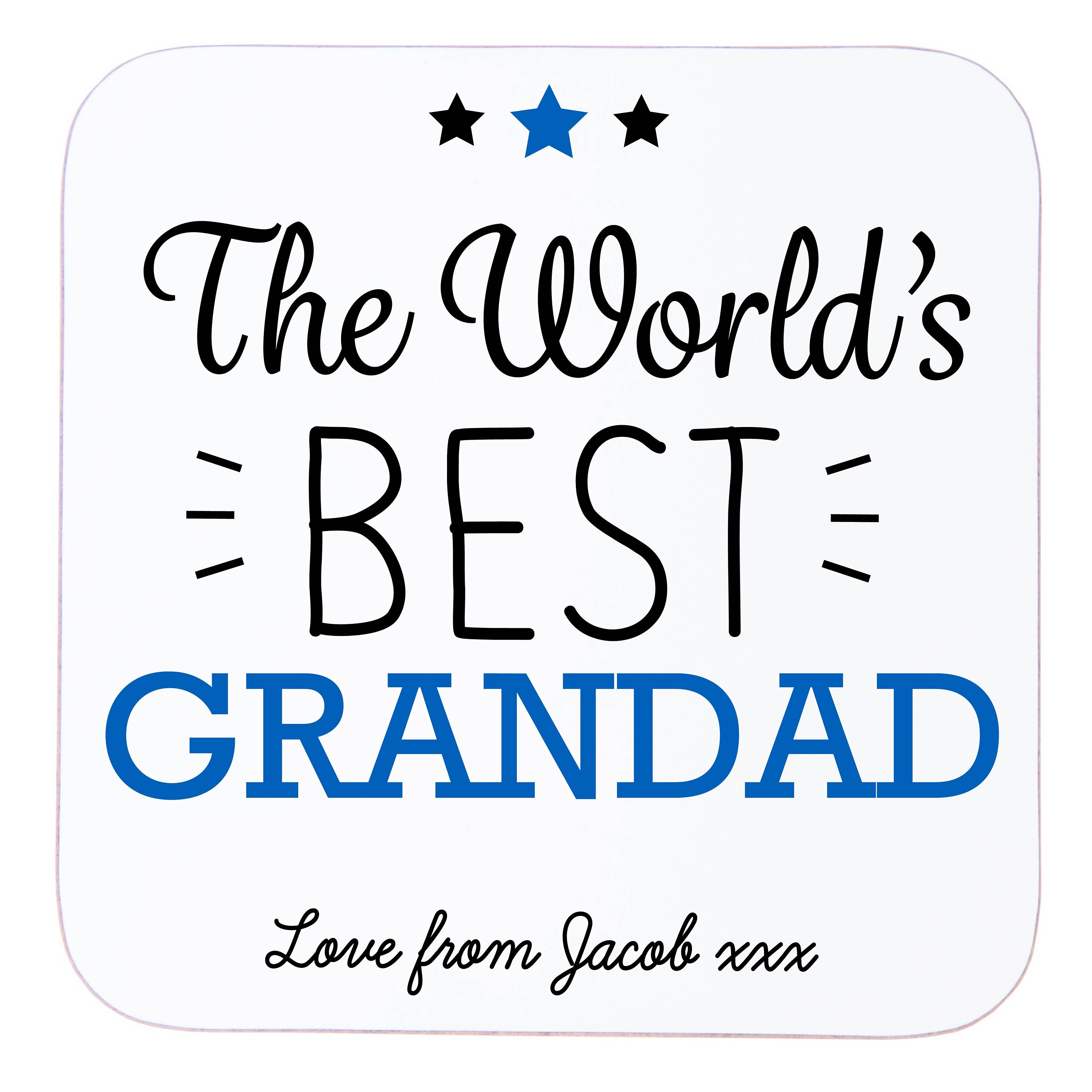 Personalised World's Best Grandad Coaster Mat From - Etsy