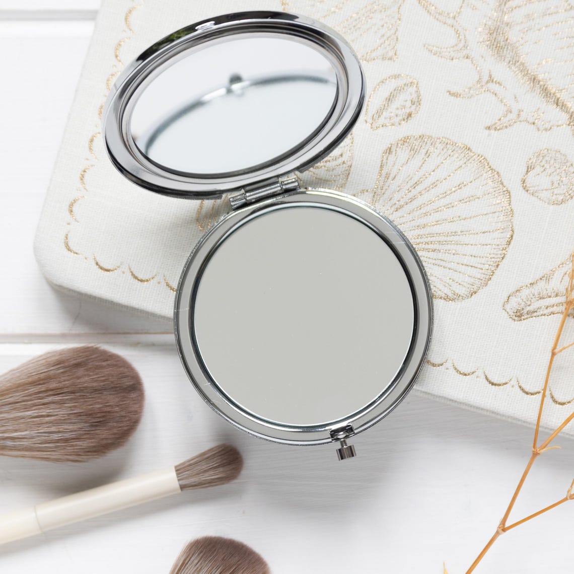 Personalised Name Silver Marble Compact Mirror | Mother's Day Gift for ...