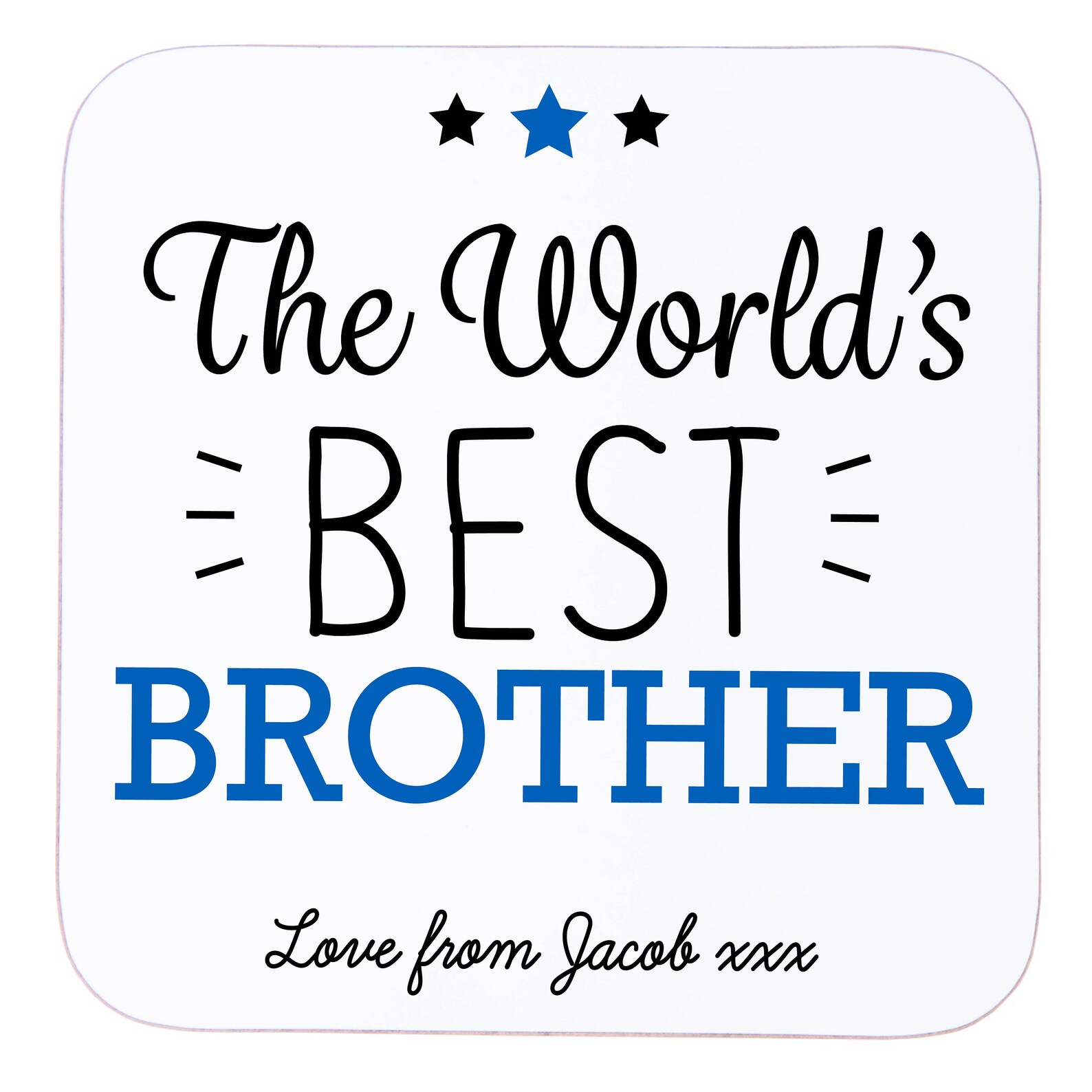 Personalised World's Best Brother Coaster Mat - Etsy