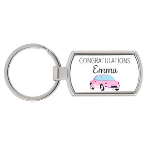 Personalised Congratulations Pink Car Keys Metal Keyring New | Etsy