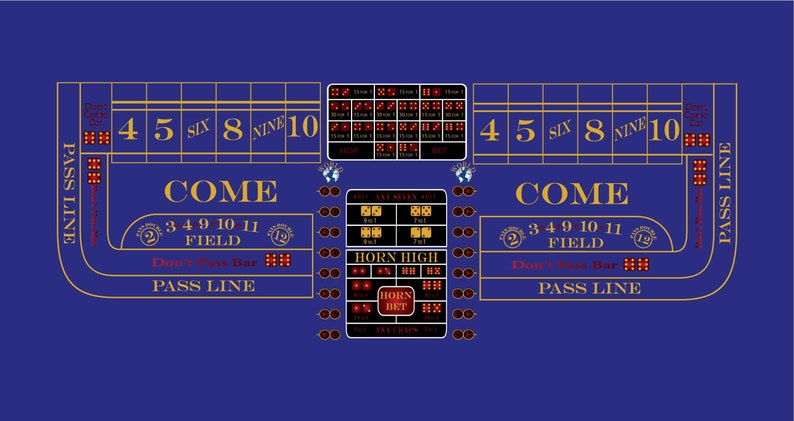 Custom Craps Table Layout 8ft/ 10ft/ 12ft - Etsy