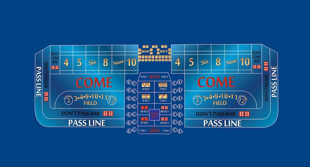 Custom Craps Table Layout 8ft/ 10ft/ 12ft - Etsy