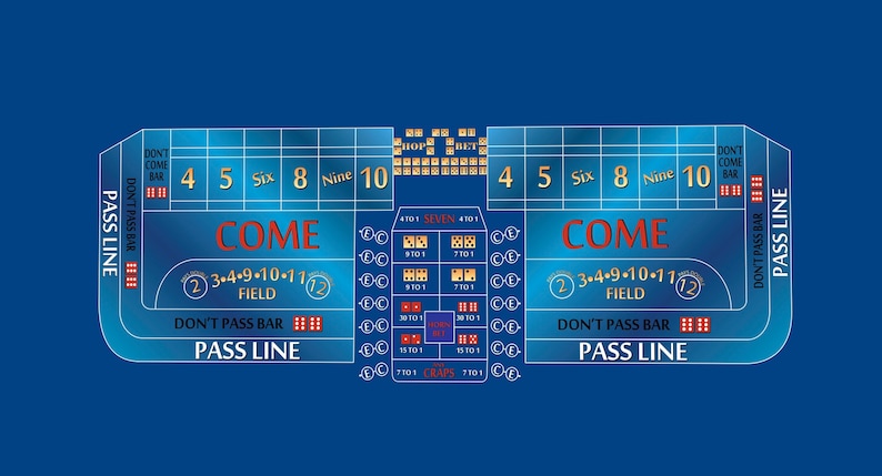 Custom Craps Table Layout 8ft/ 10ft/ 12ft - Etsy