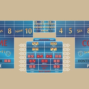 Custom Craps Table Layout 8ft/ 10ft/ 12ft - Etsy