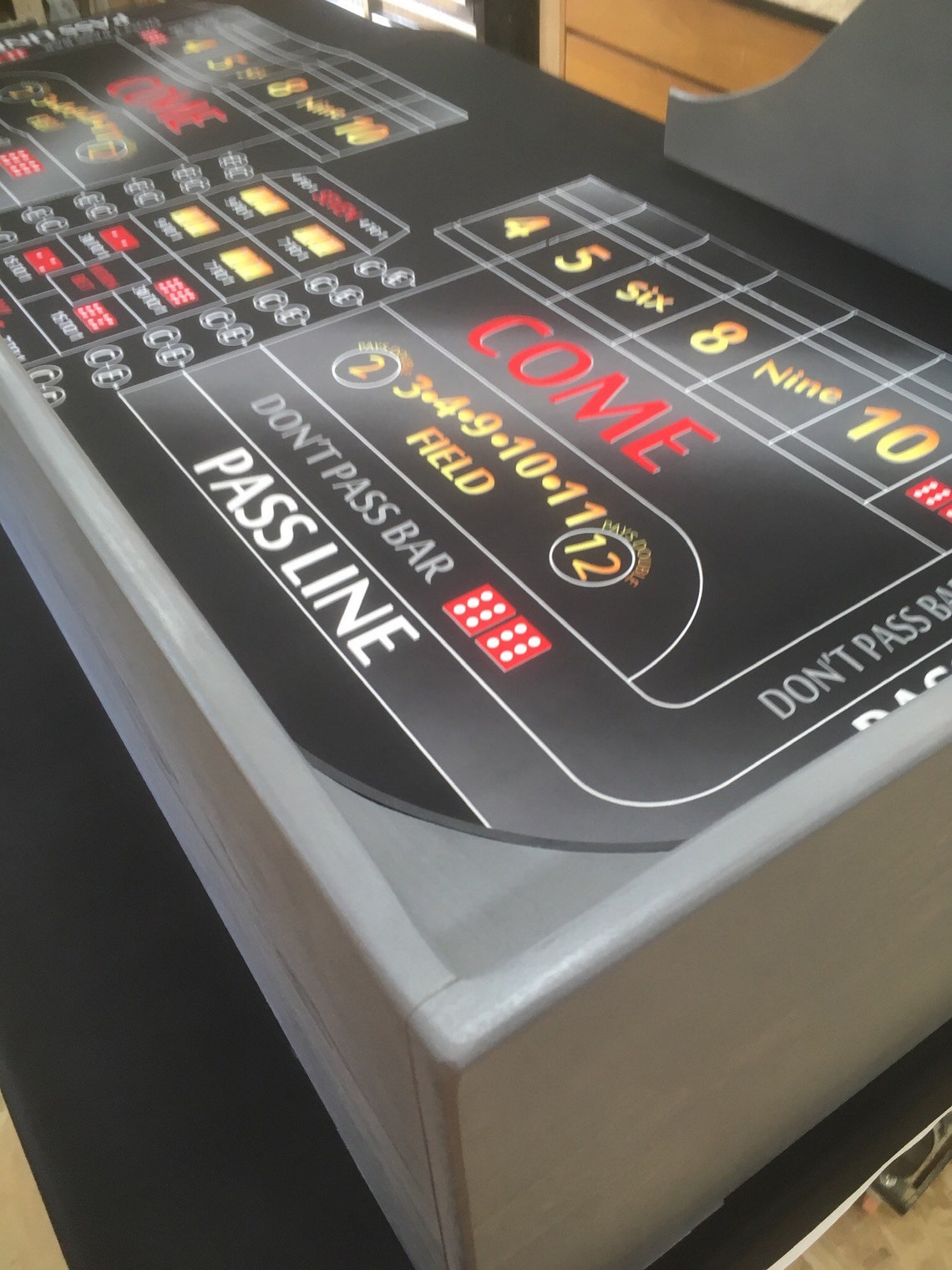 Craps Table/practice Backboard/ Casino Felt Layout/ Table Top - Etsy