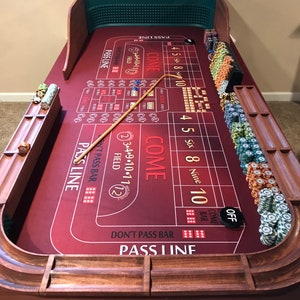 Practice Craps Table Backboard/ Throwing End With Chip Rails/ Table Top ...