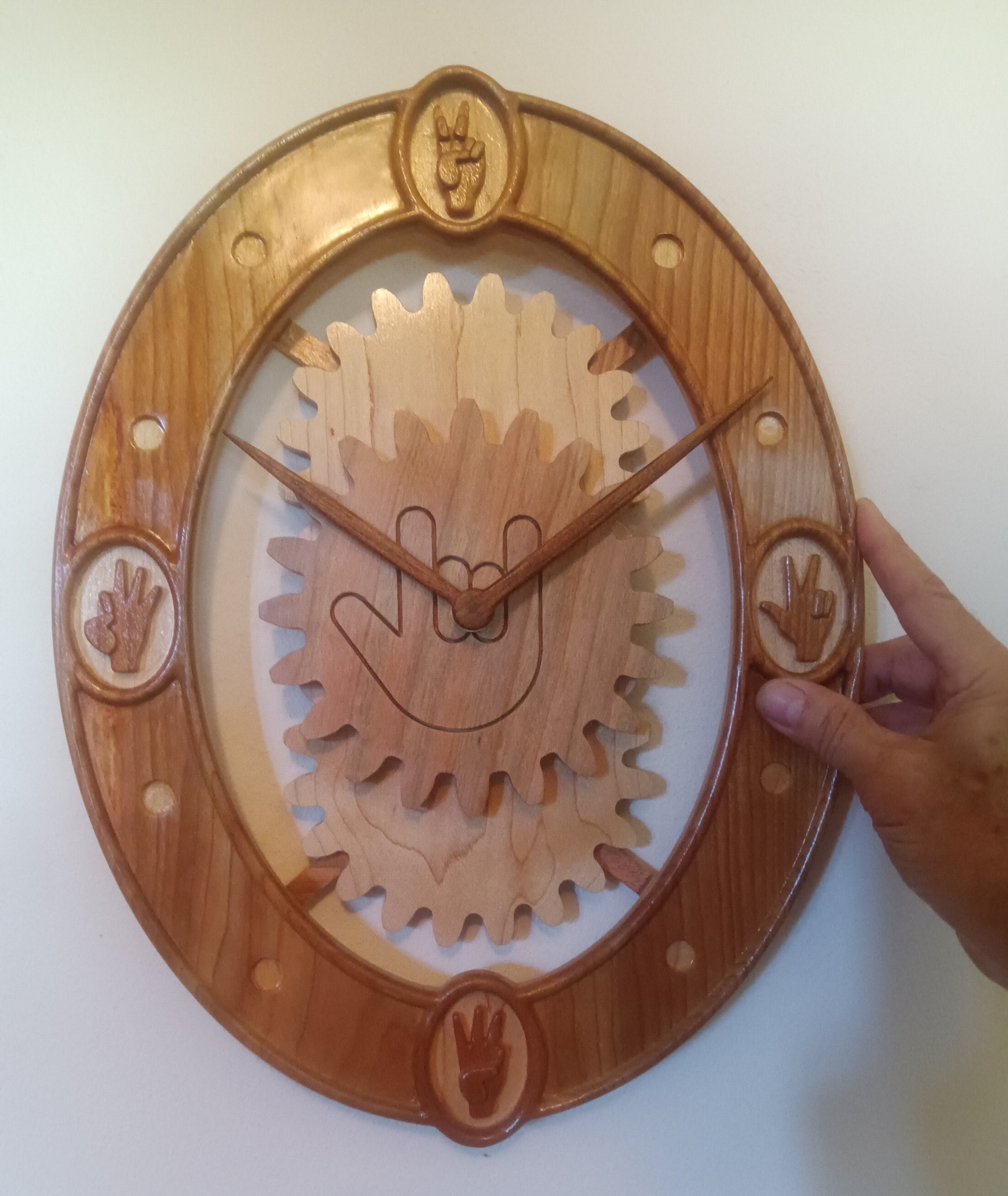 Large, 16 Inch, ASL Novelty Clock American Sign Language Novelty, Gift ...