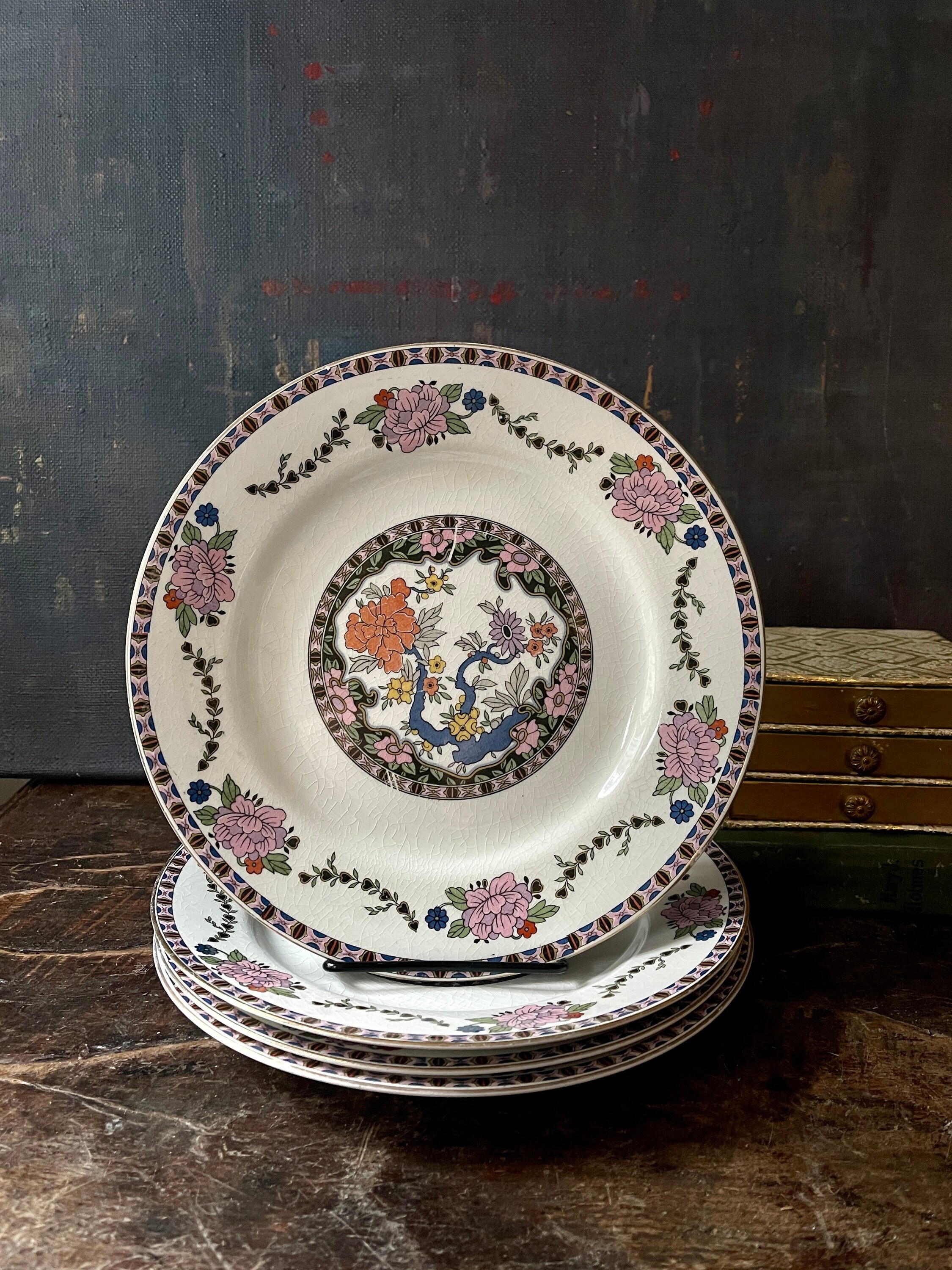 Set of Four (4) Vintage Indian Tree Pattern by J & G Meakin Hanley ...