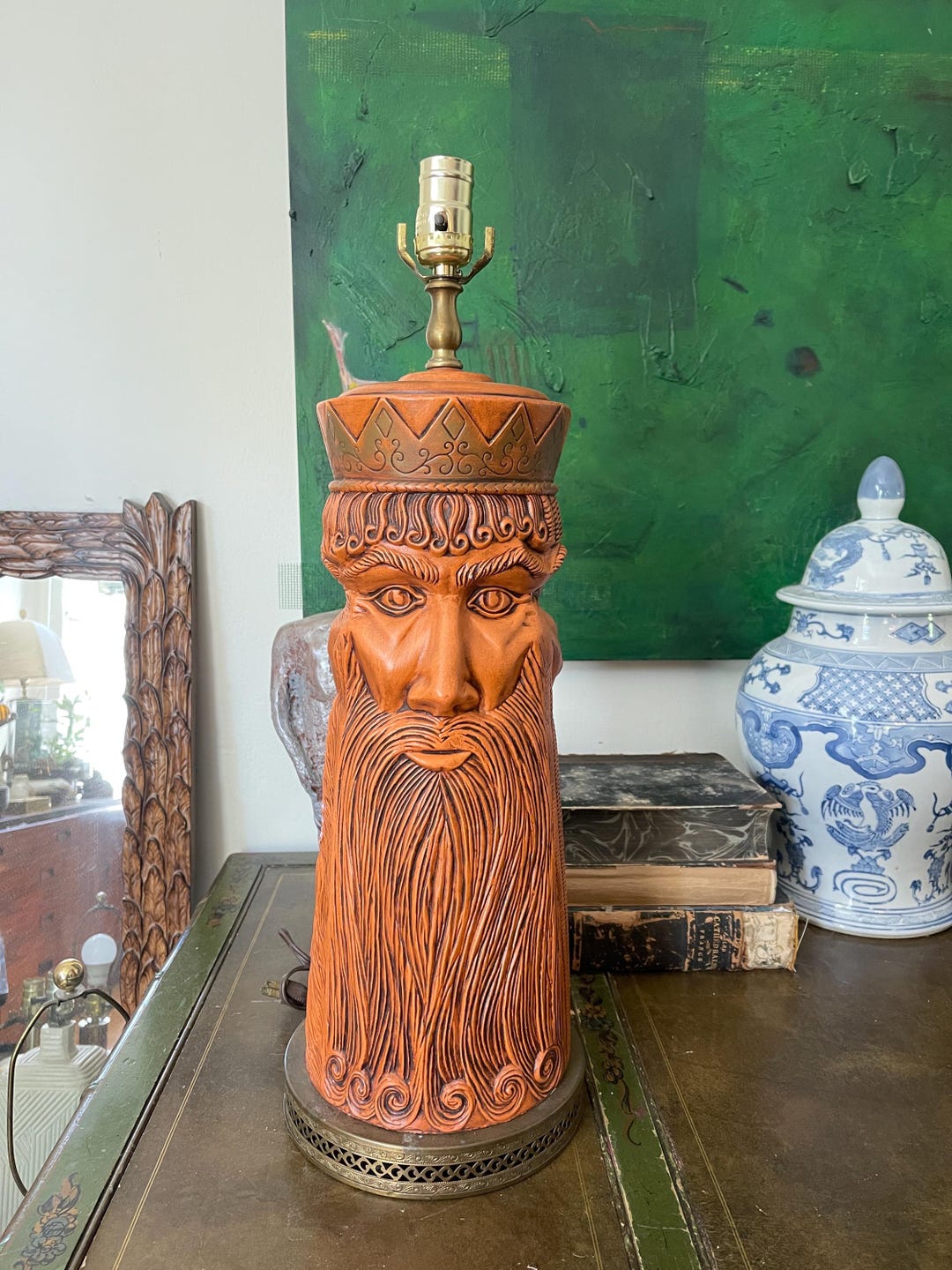 Vintage 1960s Bearded Face Lamp - Etsy