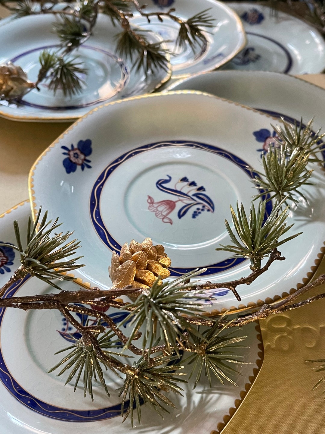 Set of Seven 7 Antique Calyx Ware Hand Painted Plates Adams England ...