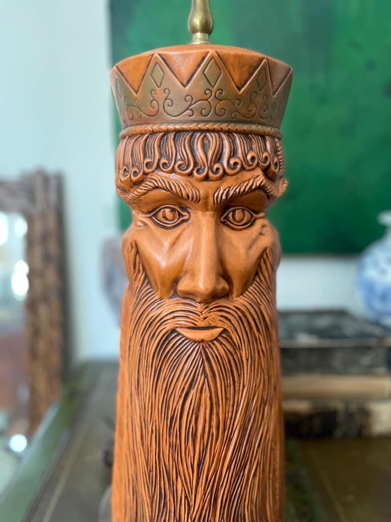 Vintage 1960s Bearded Face Lamp - Etsy