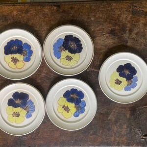 Set of Five (5) Vintage Denby Stoneware 8” Potpourri Blue Floral Hue ...