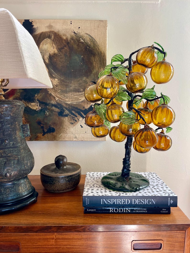 Vintage Large Glass Citrus Tree Chinoiserie Chic - Etsy