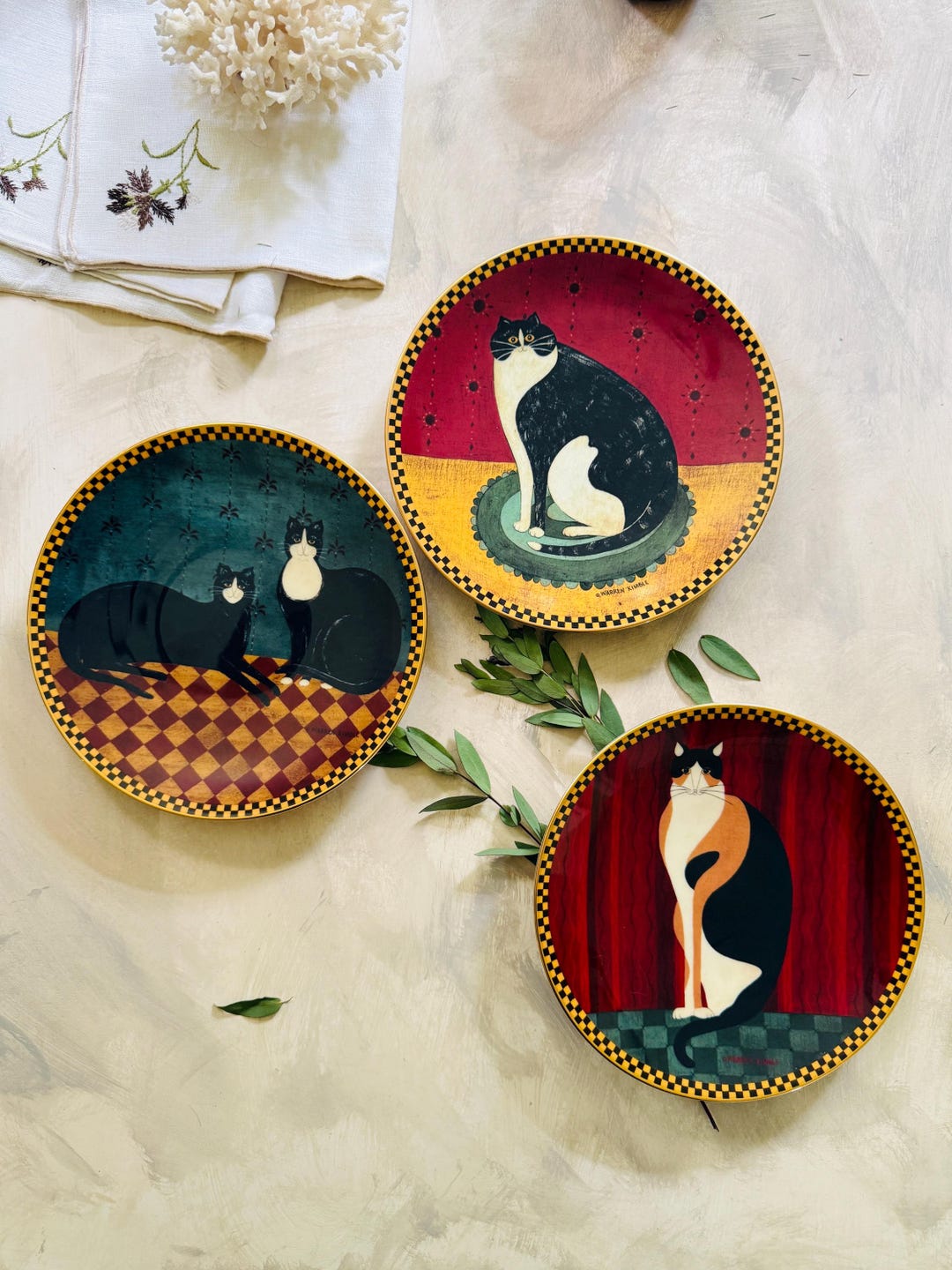 Set of Three (3) Warren Kimble for Lennox Decorative Cat Plates | Cool ...