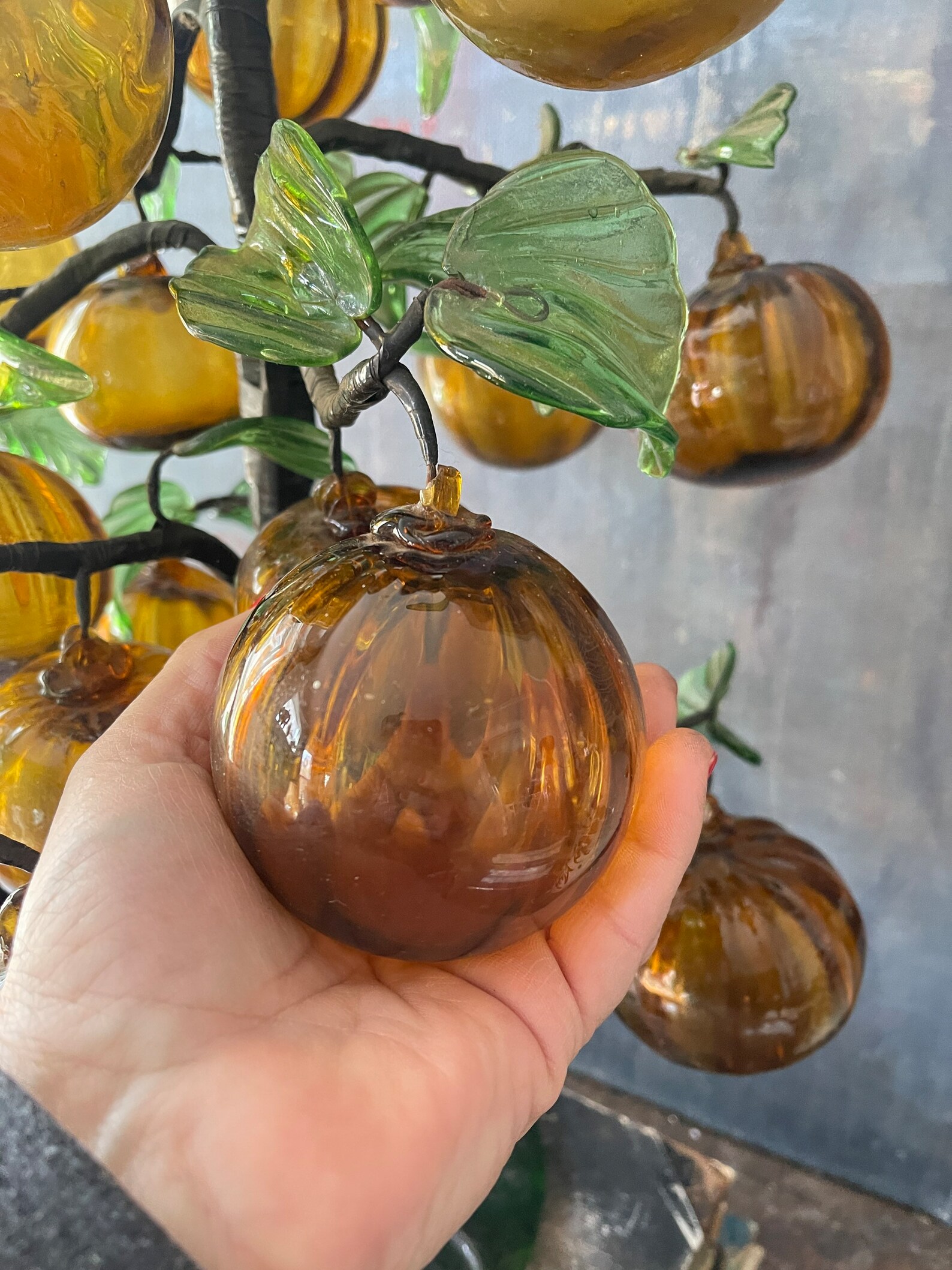 Vintage Large Glass Citrus Tree Chinoiserie Chic - Etsy