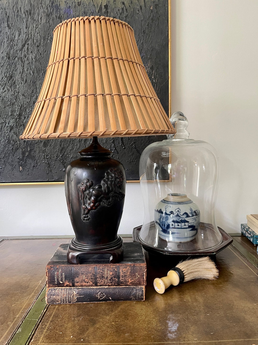 Vintage Bronzed Metal Foo Dog Lamp by Wildwood - Etsy