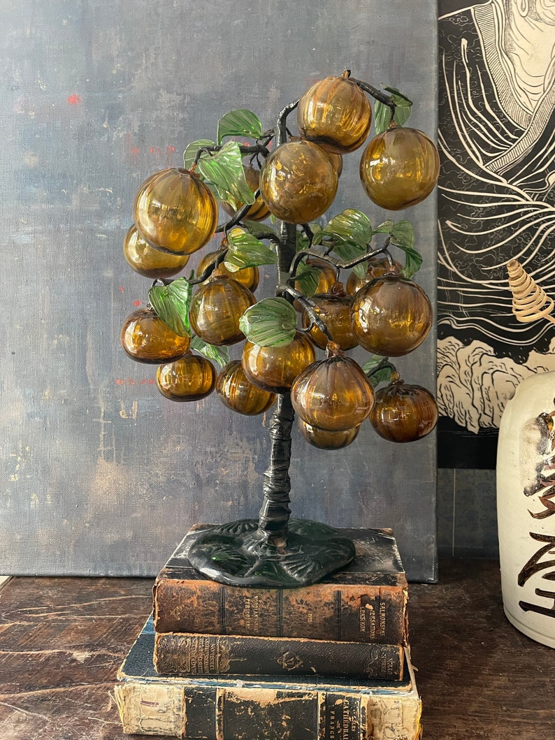 Vintage Large Glass Citrus Tree Chinoiserie Chic - Etsy