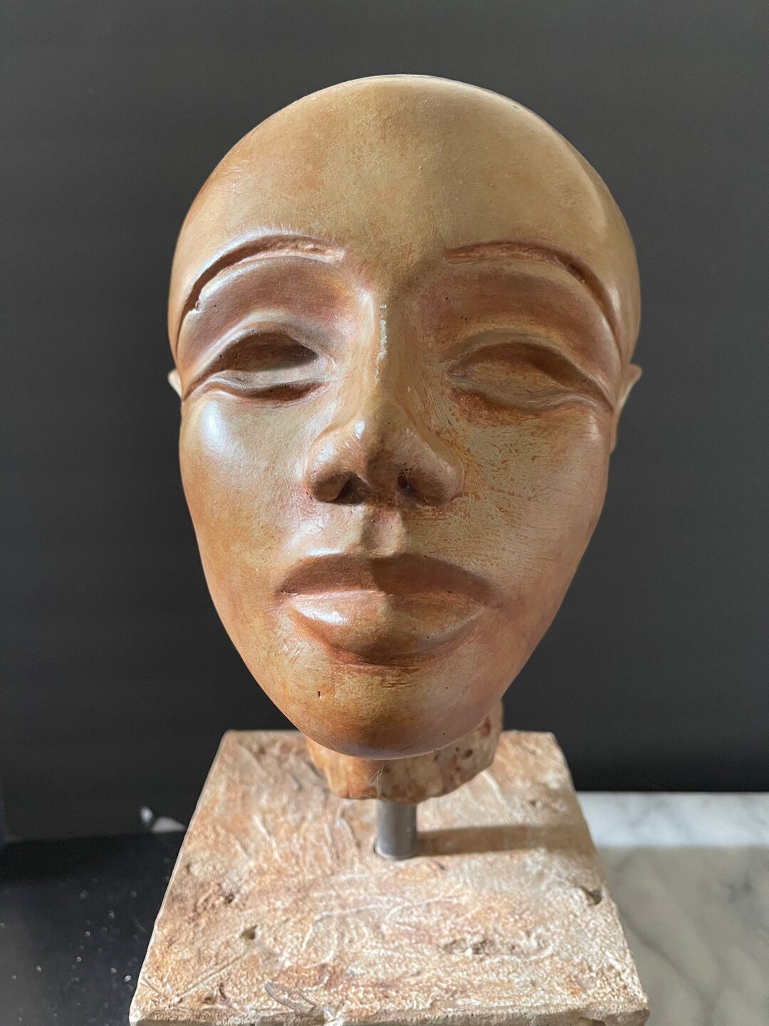 Concrete Bust on Stand Postmodern Head Sculpture Face - Etsy