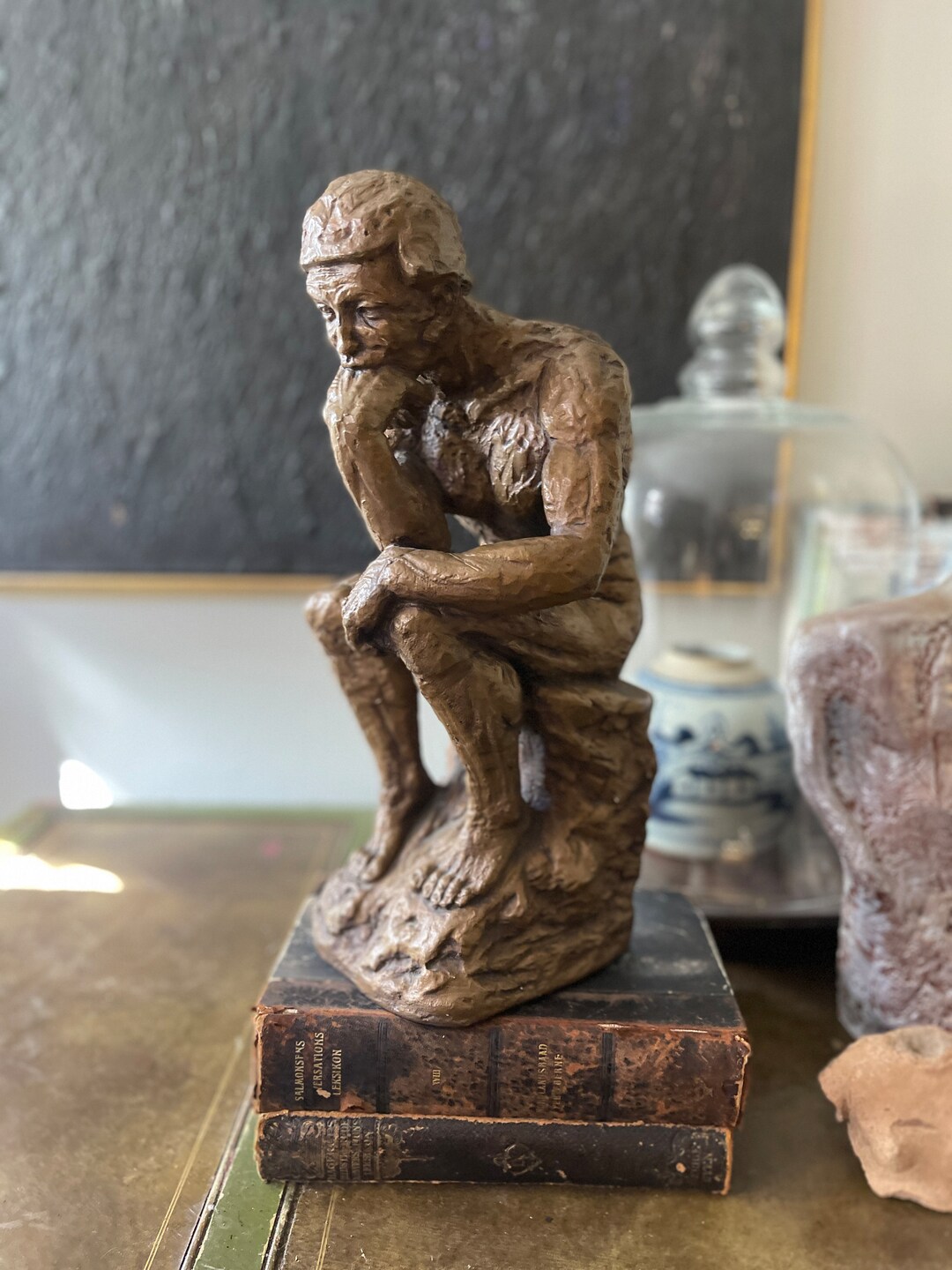 Large Marwal Plaster Sculpture of the Thinler - Etsy