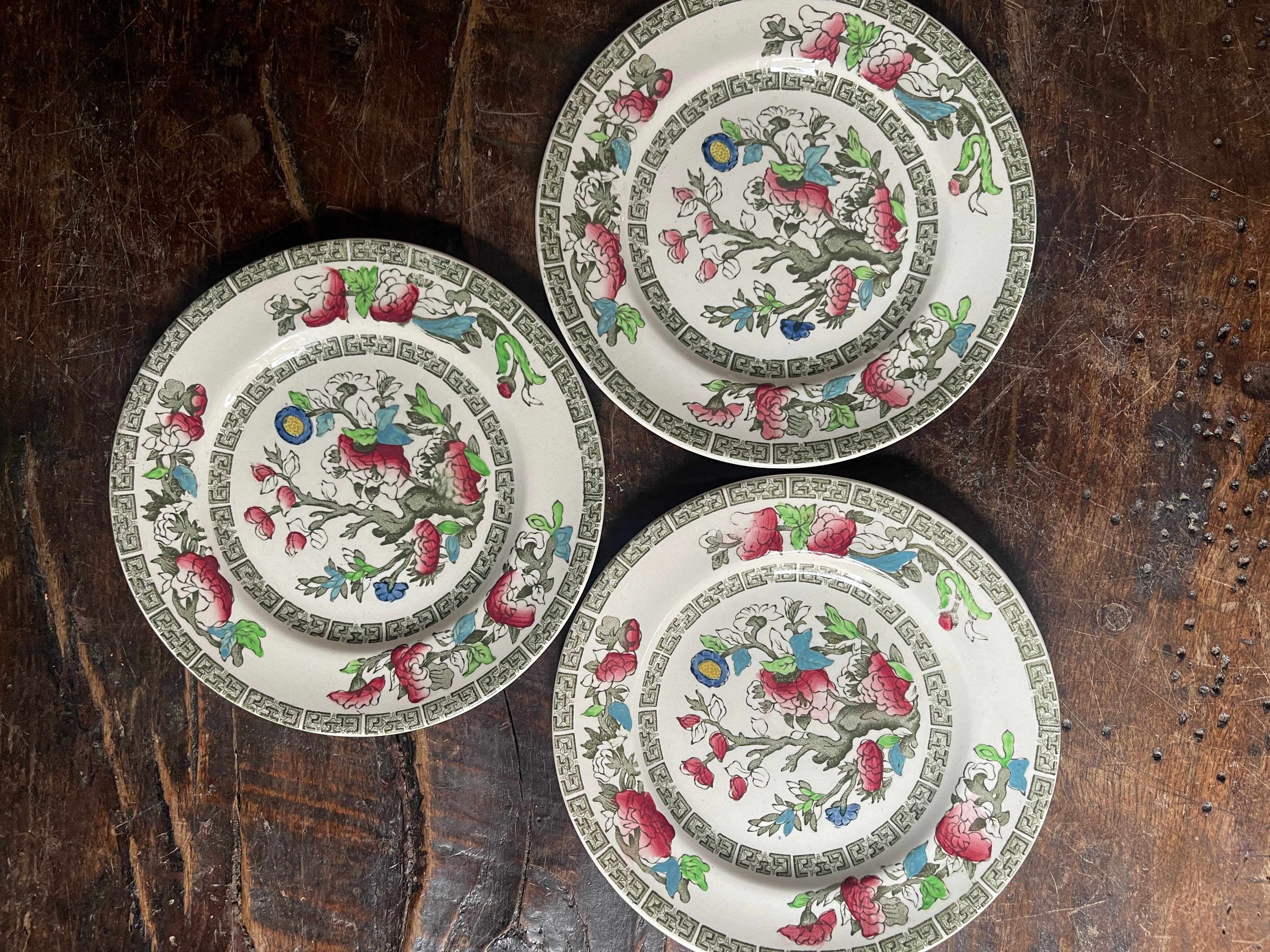 Seven Piece Collection of Indian Tree Plates and Bowls from Johnson ...
