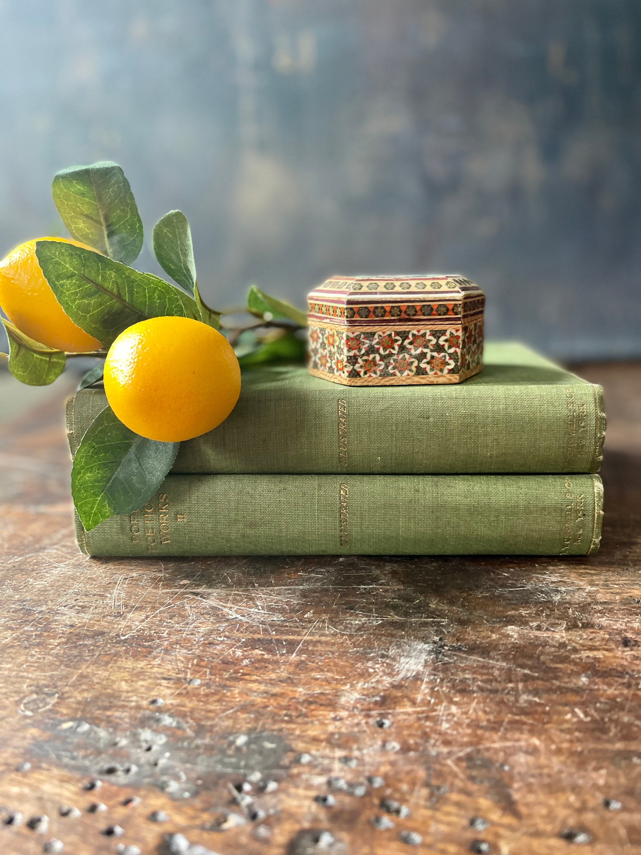 Vintage Set of Two (2) Green Books Alexander Pope’s Poetical Works ...