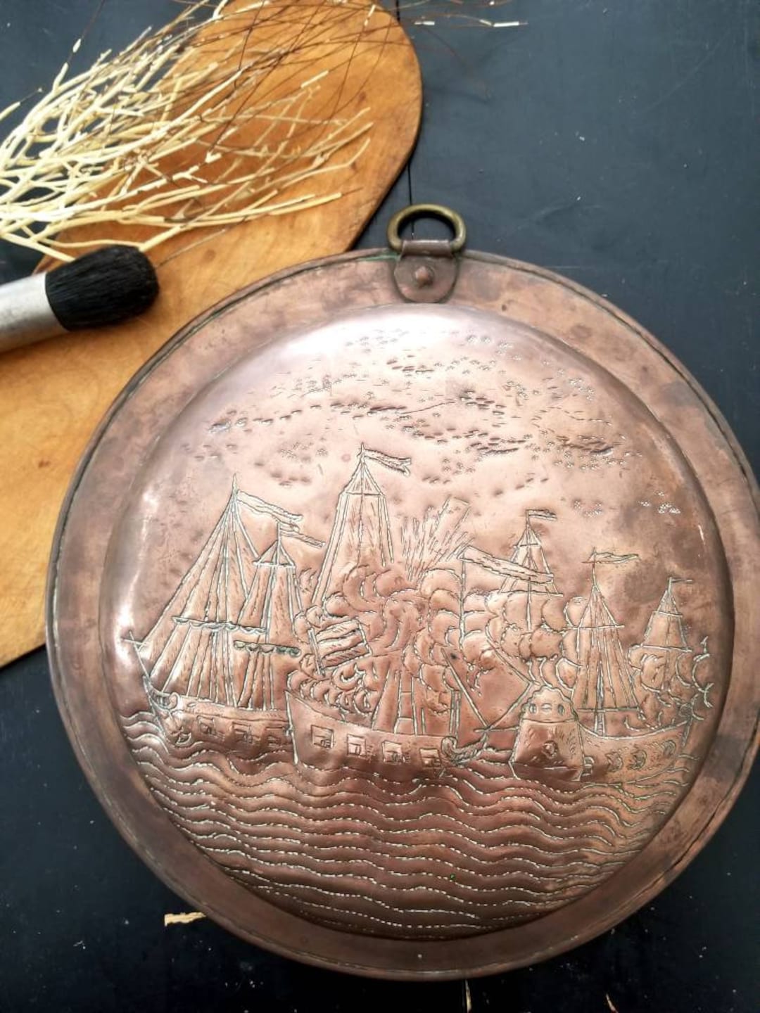 Vintage Copper Art of Sailing Ships New England Americana Folk Art - Etsy