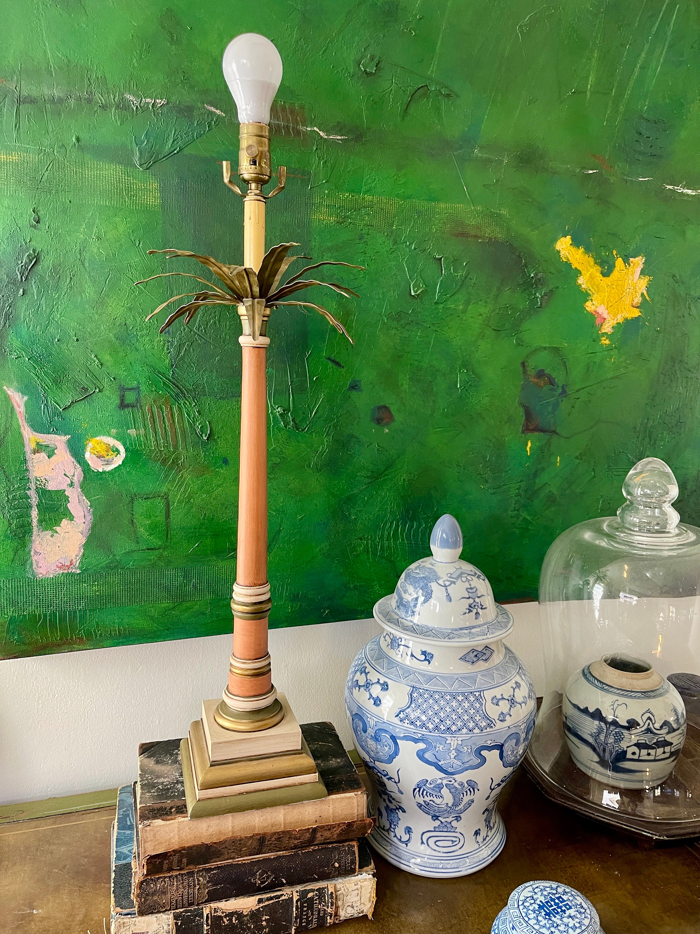 Vintage John Richard Palm Tree Table Lamp