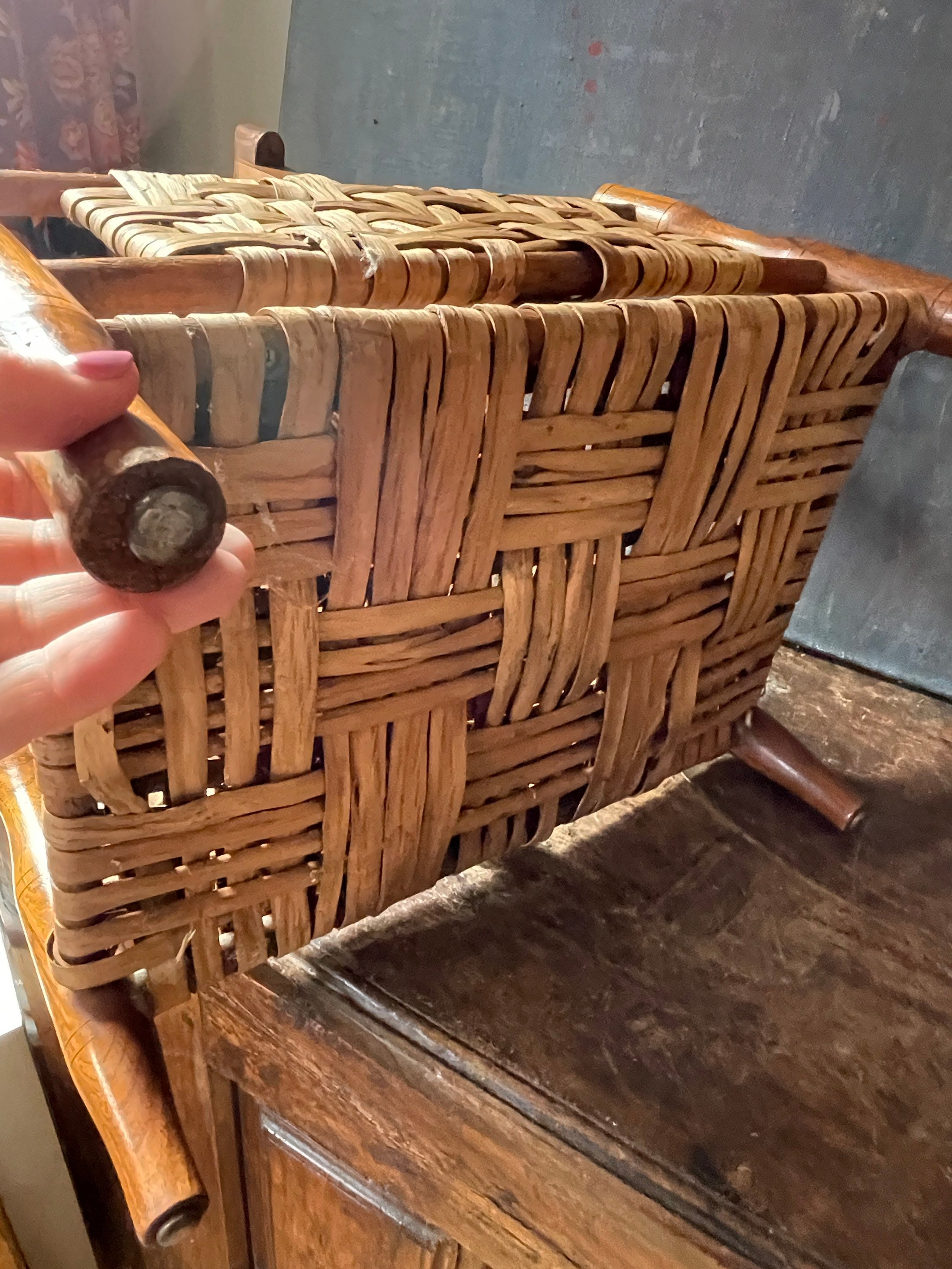 Antique Splint Wood Woven Magazine Rack Cottage Decor - Etsy