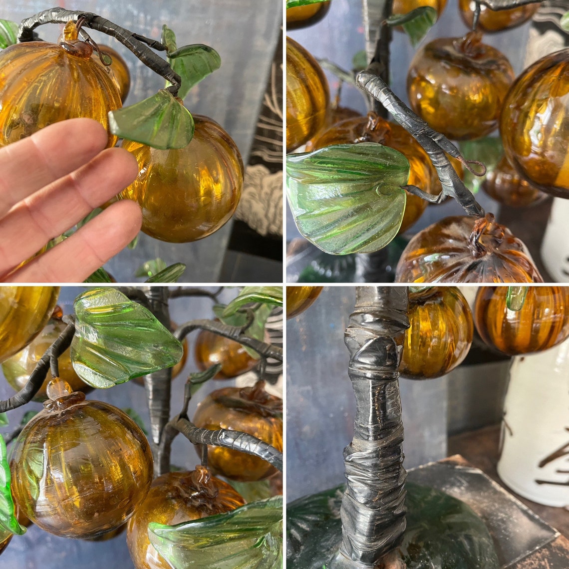 Vintage Large Glass Citrus Tree Chinoiserie Chic - Etsy