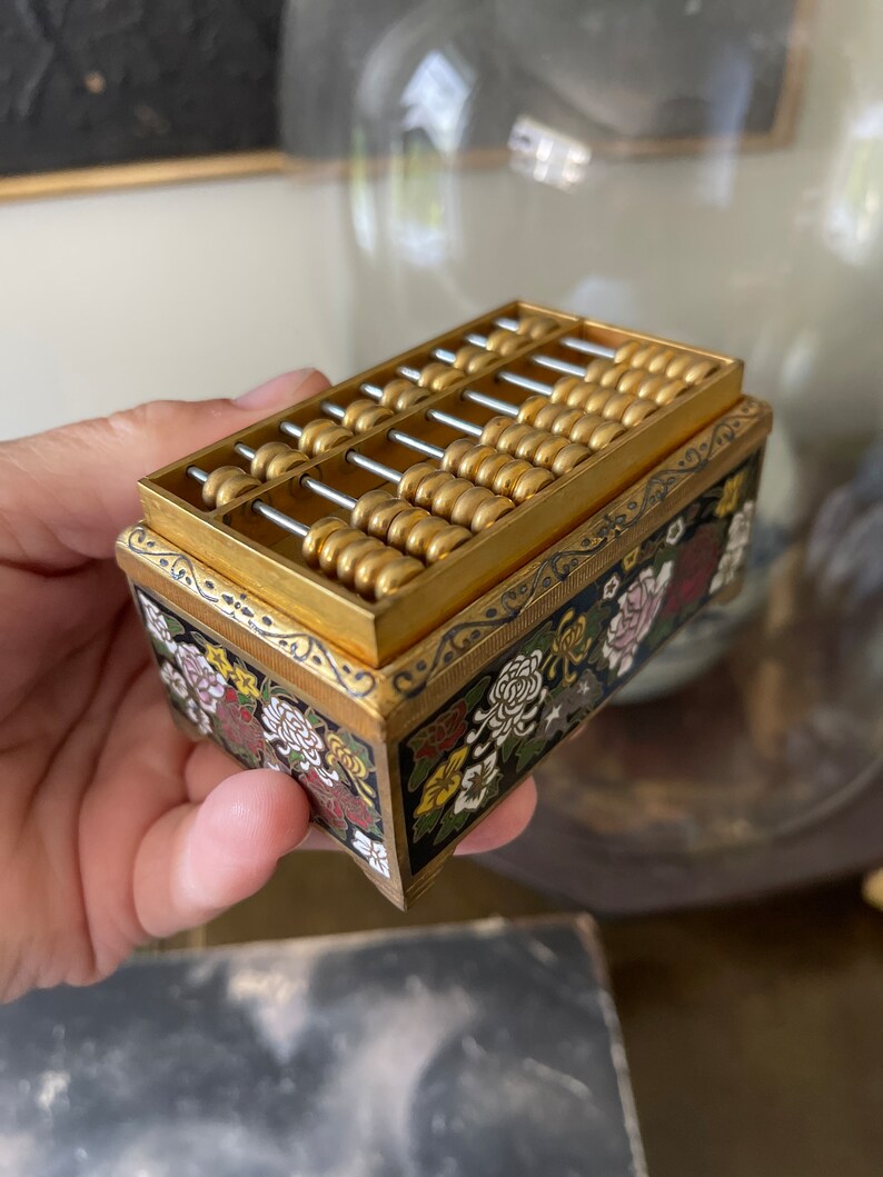Vintage Cloisonné Abacus Trinket Box - Etsy