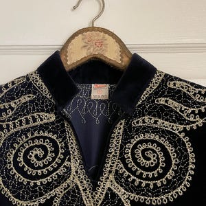 Vintage Navy Blue Velvet Turkish Dress With Gold Embroidery - Etsy