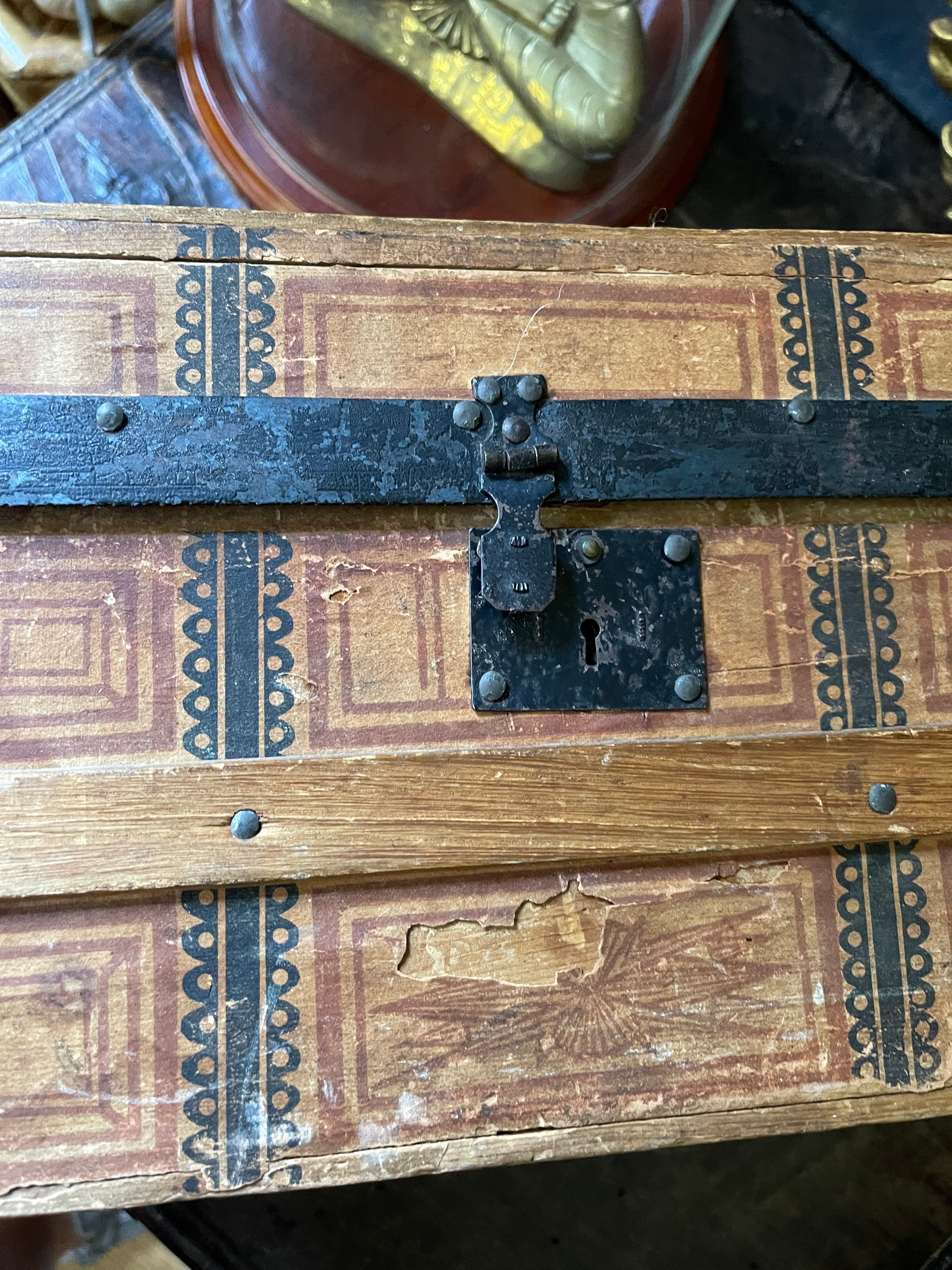 Antique Miniature Trunk Salesman Sample Doll Trunk