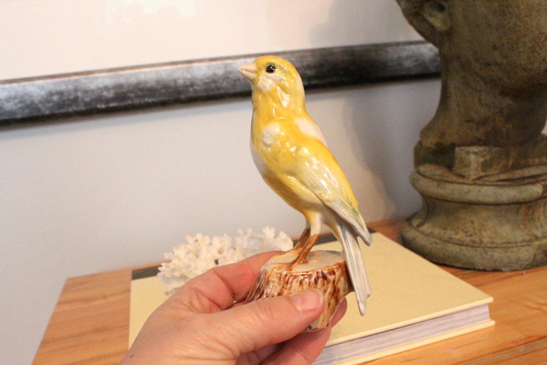 Vintage Goebel Porcelain Yellow Canary Bird 1960s Aviary Figurine ...
