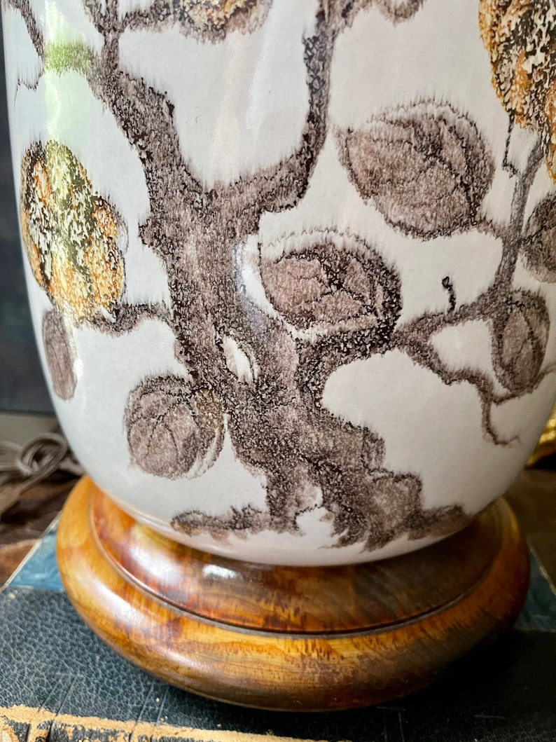 Vintage Oversized Stoneware Asian Lamp Neutrals - Etsy