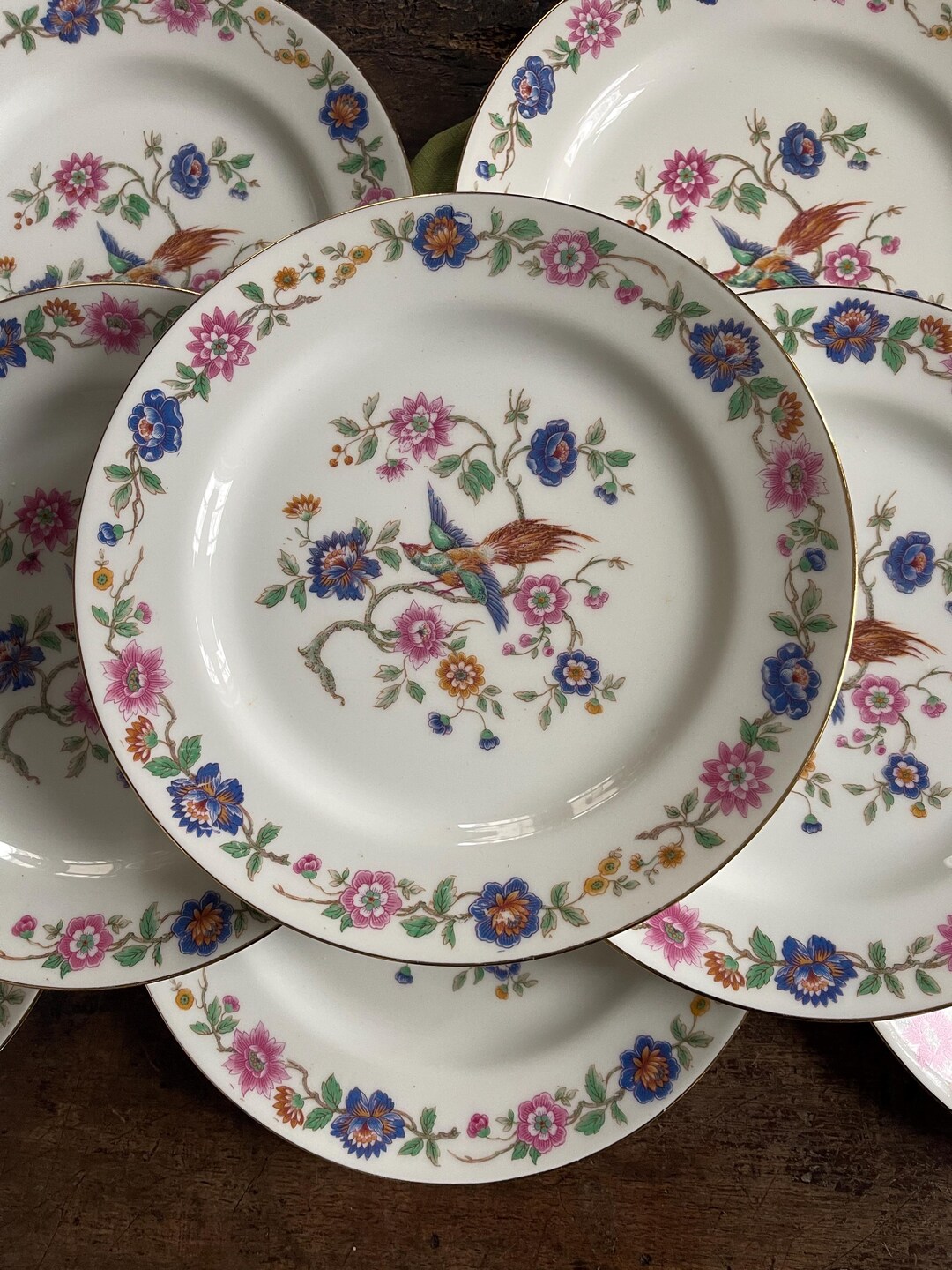 Set of Eight (8) Bird of Paradise Limoges France 8 5/8” Plates Vintage ...