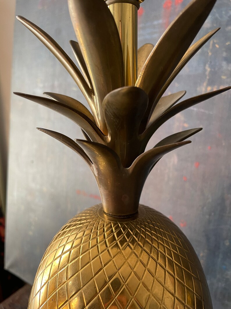 Vintage Brass Pineapple Table Lamp - Etsy