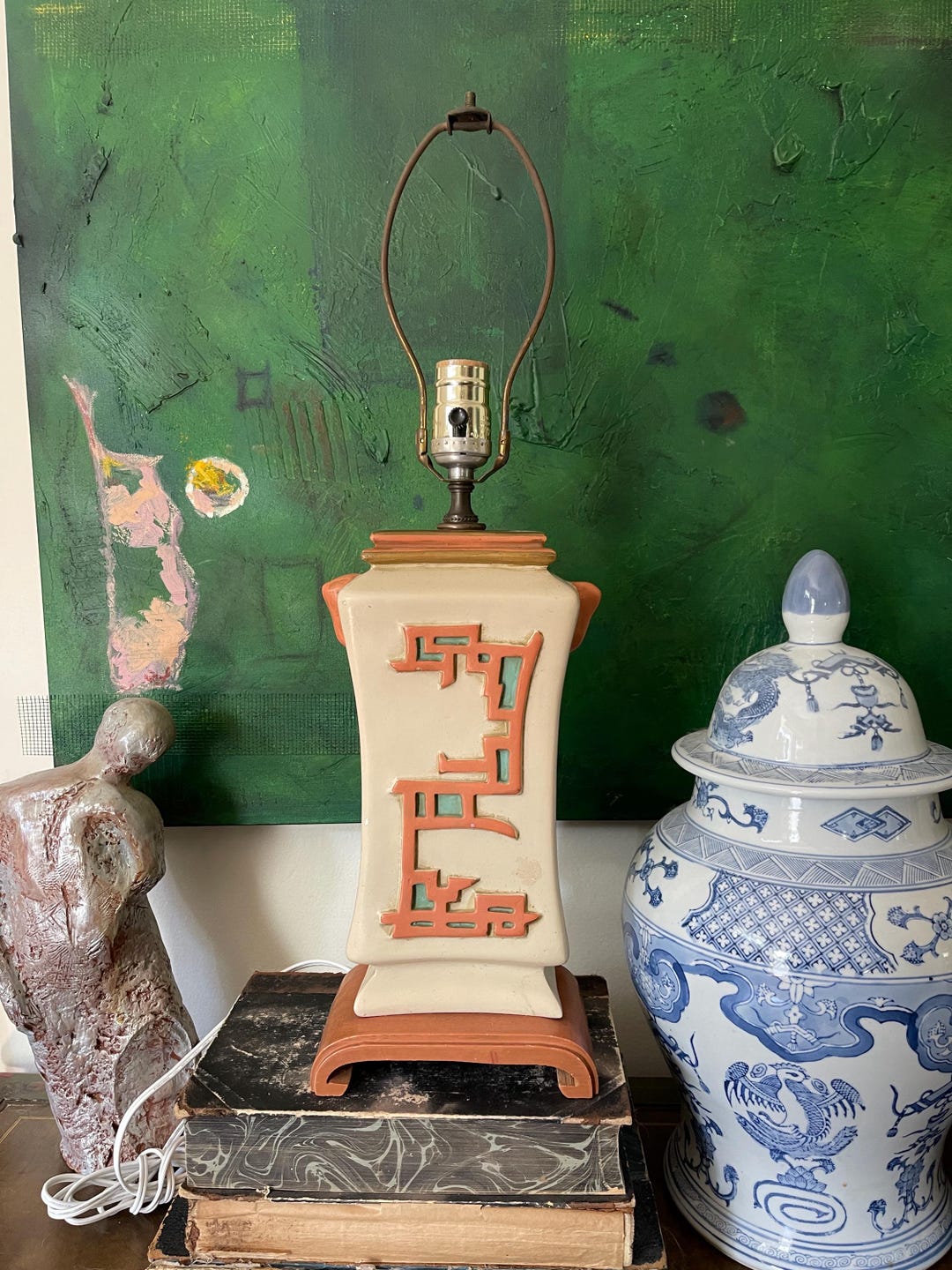 Early 20th Century Asian Plaster Ming Influenced Lamp - Etsy