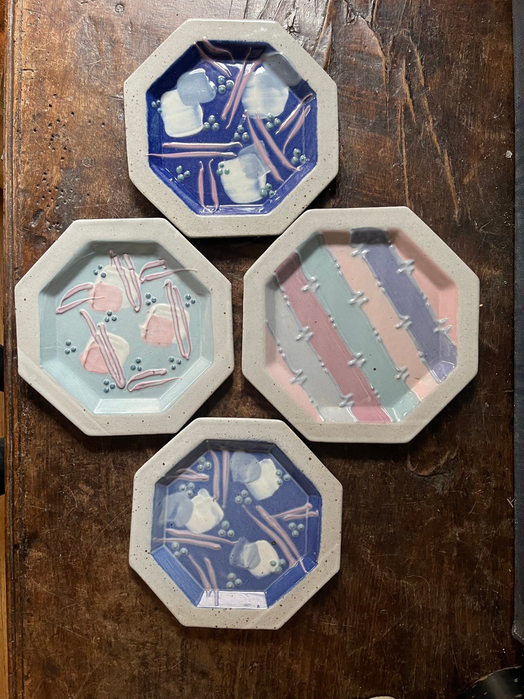 CLEARANCE Collection of Four 4 Cunningham Pottery Plates Studio Pottery ...