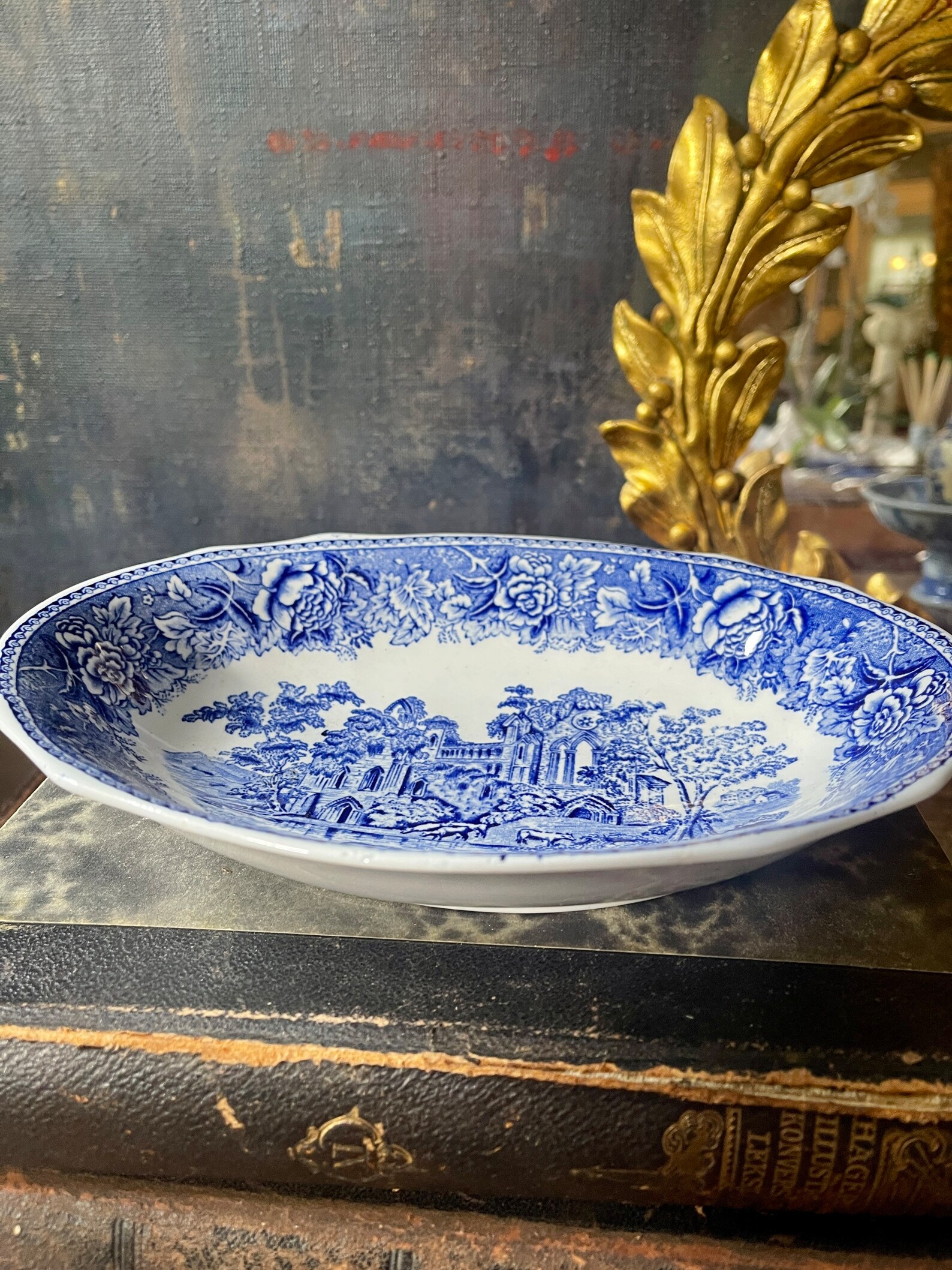 Vintage Blue and White Arabia of Finland Oval Serving Bowl - Etsy