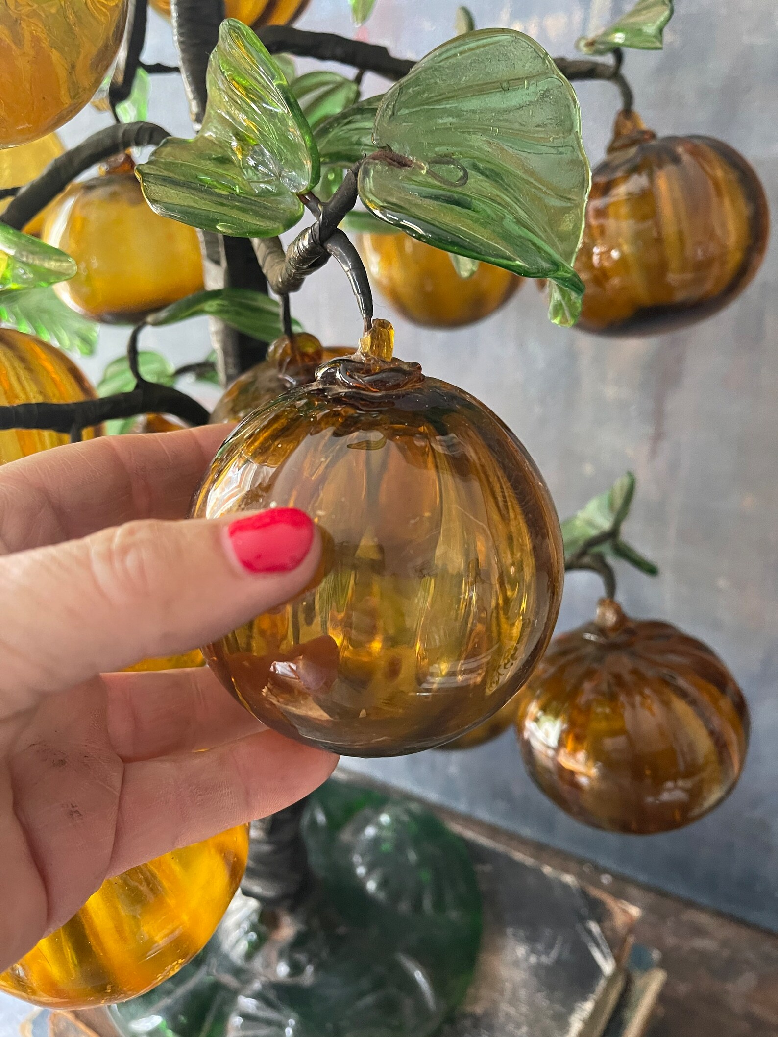 Vintage Large Glass Citrus Tree Chinoiserie Chic - Etsy