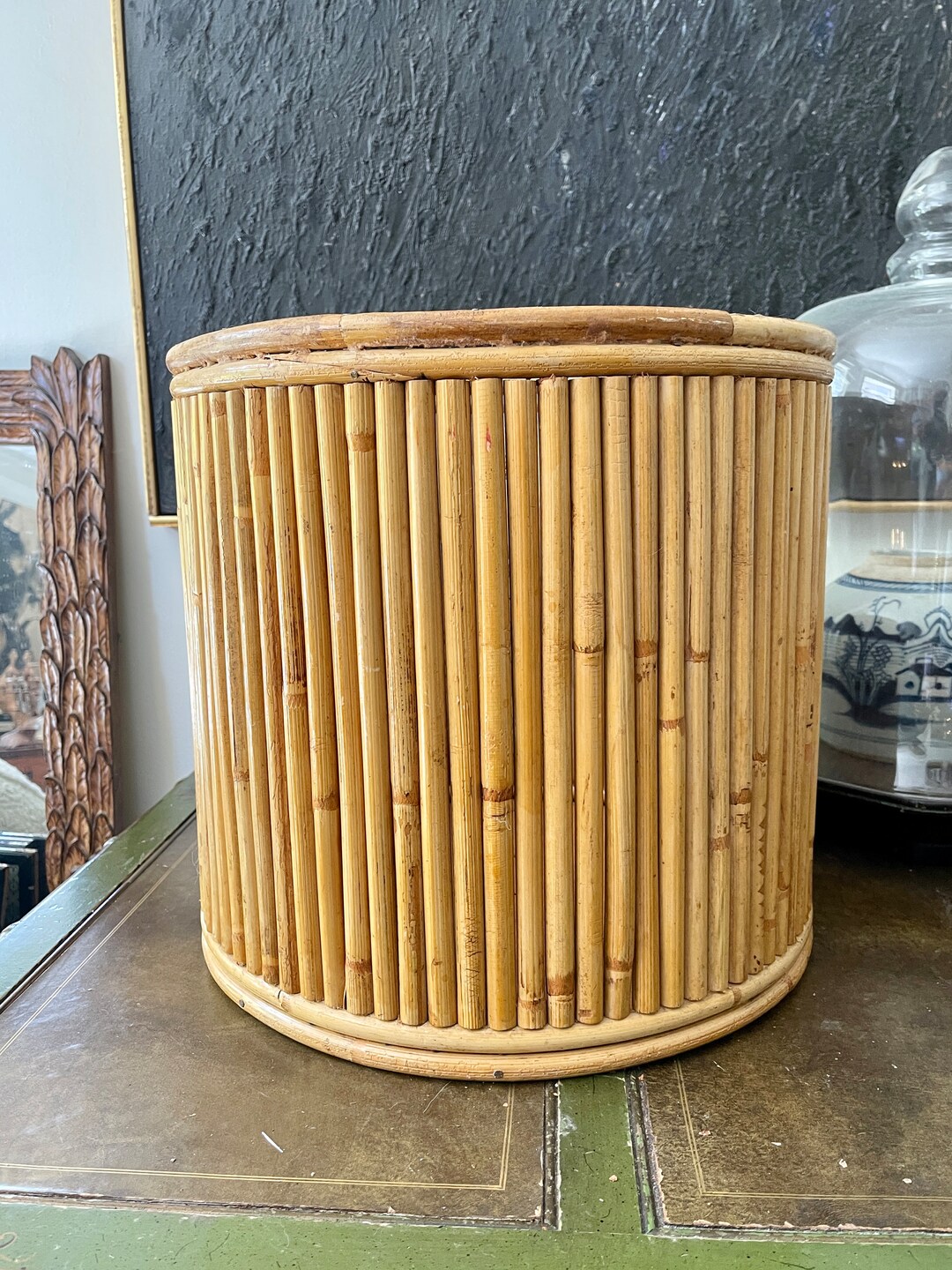 Large Vintage Pencil Reed Planter - Etsy