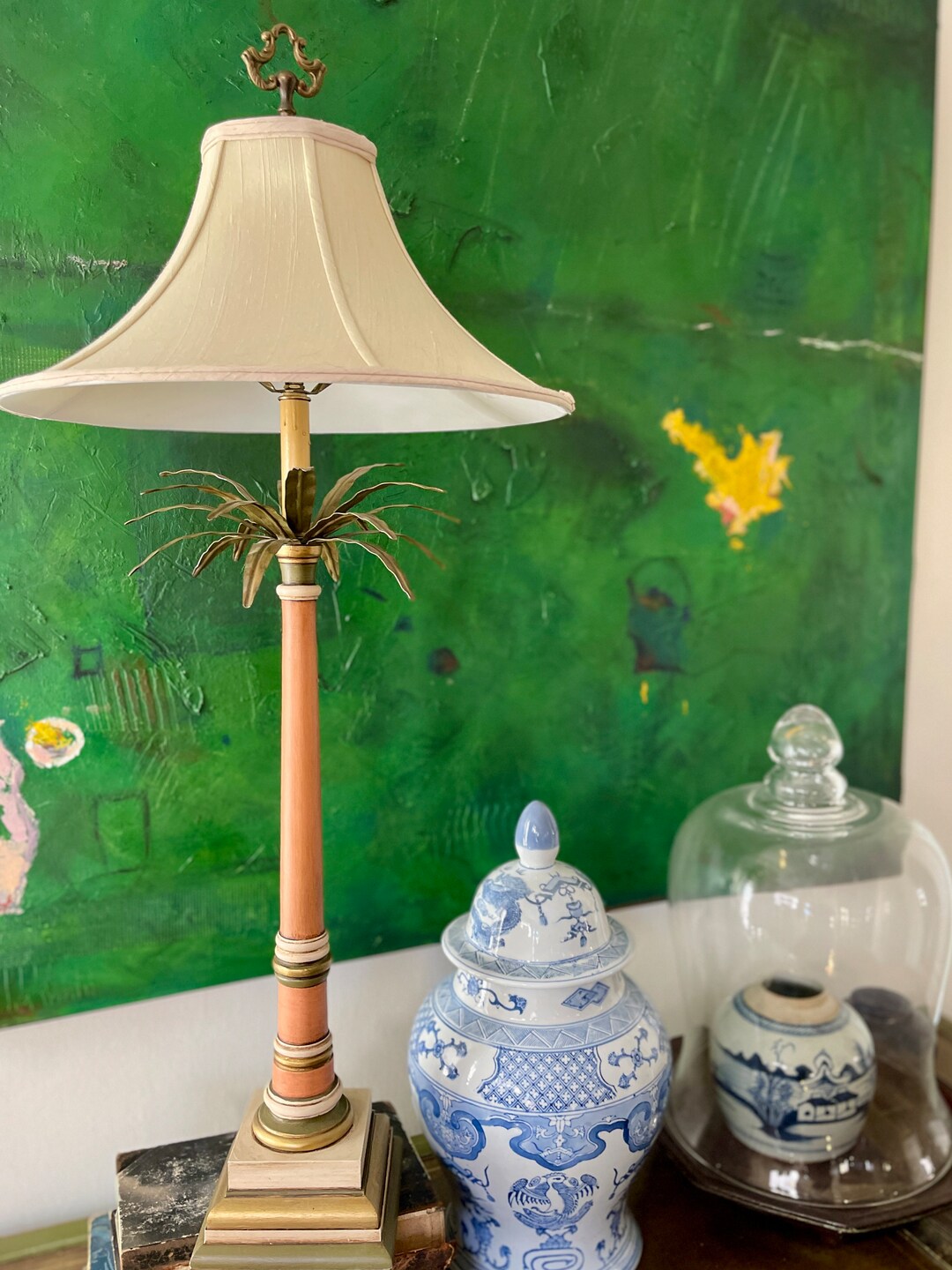 Vintage John Richard Palm Tree Table Lamp - Etsy