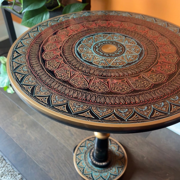 Painted Round Table - Etsy