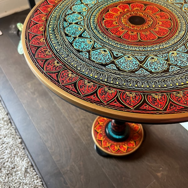 Painted Round Table - Etsy