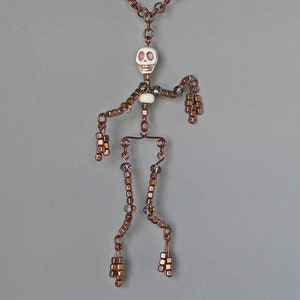 Copper Skeleton Handcrafted Wire Necklace - Etsy