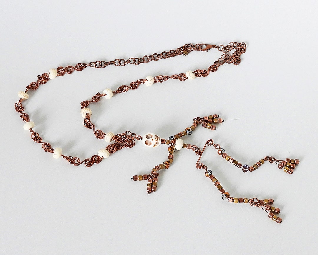 Copper Skeleton Handcrafted Wire Necklace - Etsy