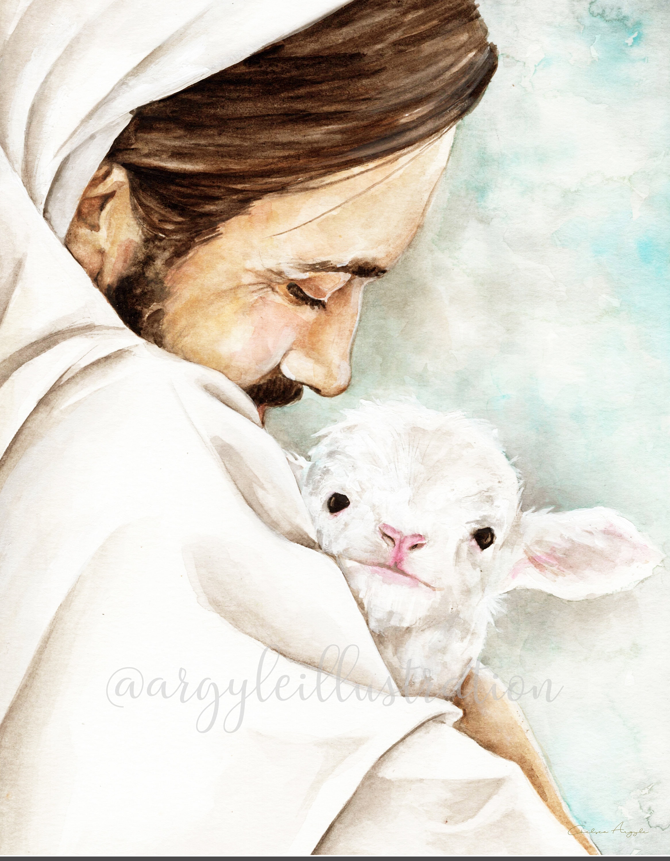 In His Arms Original Artwork By Del Parson Features Jesus, 45% OFF