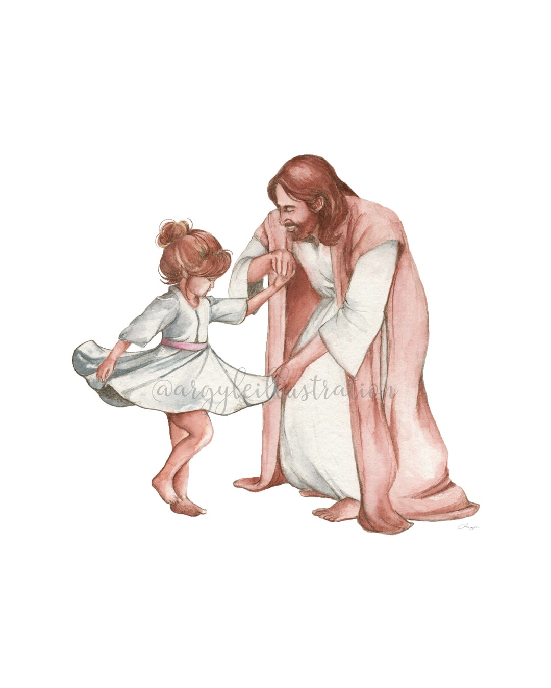 Digital Christ Dancing With Little Girl - Etsy