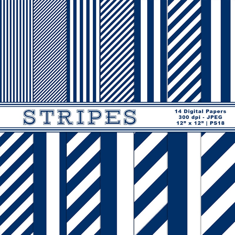 Navy White Stripe - Etsy